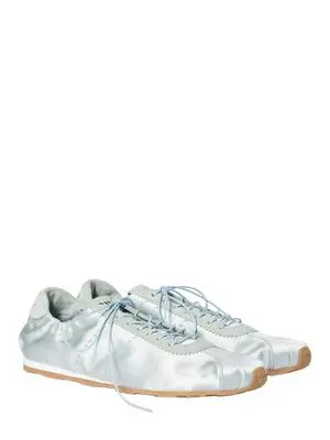 Miu Miu Plume Satin Sneakers - Powder Blue