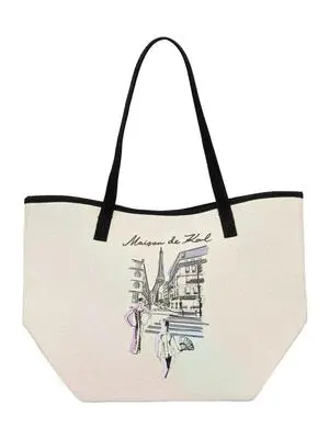 Karl Lagerfeld K/Sketch Printed Tote Bag Neutrals