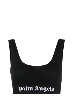 Palm Angels Logo-tape Triangle Bra - Black