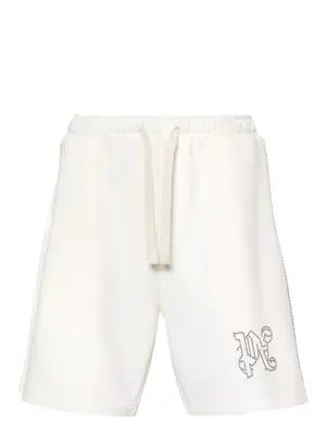 Palm Angels Monogram-appliqué Track Shorts - Neutrals