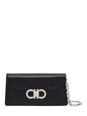 FERRAGAMO Mini Bag With Double Gancini Chain Black