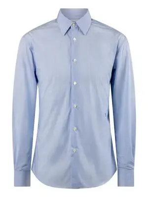 FERRAGAMO Shirt With Micro Print - Blue