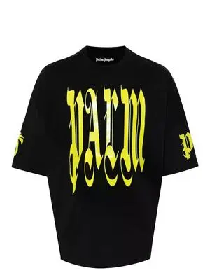 Palm Angels Gothic Logo-print T-shirt - Black