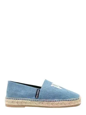 PALM ANGELS Logo-Embroidered Denim Espadrilles