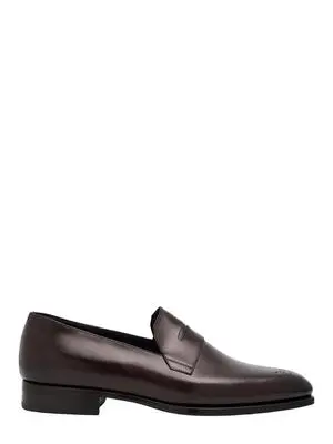 BRIONI Elysium Brogue Leather Penny Loafers