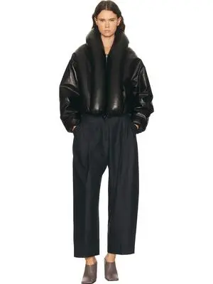 Alaïa Padded Leather Bomber Jacket - Noir Alaia