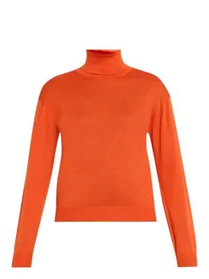 Saint Laurent Cashmere-silk Turtleneck Sweater - Orange