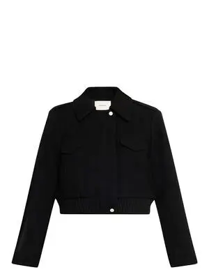 Vince Cropped Wool-blend Jacket - Black