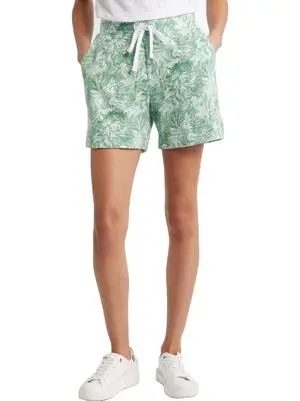 Tommy Bahama Marina Del Mar Forte Frond Print Cotton Shorts - Granite Green