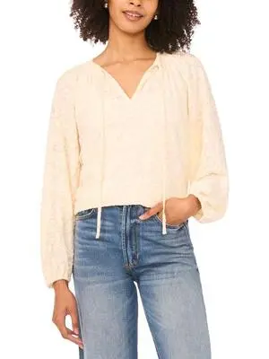 Vince Camuto Texture Tie Neck Top - Birch