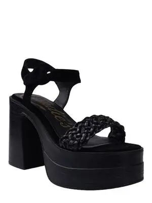 CANDIE'S Zaide Platform Sandals - Black Leather