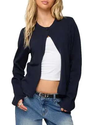 EDIKTED Jenie Split Front Cardigan - Navy