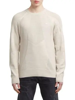 G-star Raw 3d Biker Textureblock Crewneck Sweater - White Bait Multi