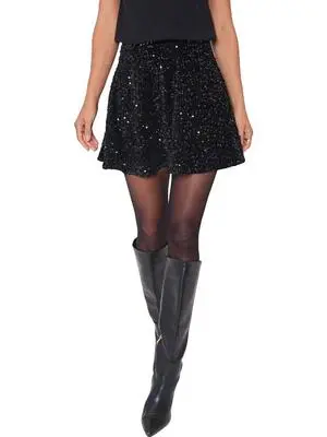 VICI Sequin Mini Skirt - Black