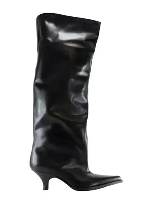 NOTABENE Yolanda Pointed Leather Boots - Black