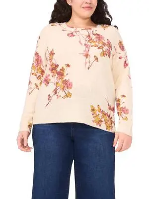 Vince Camuto Electric Bouquet Crewneck Sweater - Birch