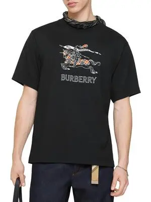 Burberry Ekd Sketch Cotton T-shirt - Black