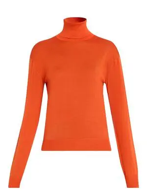 Saint Laurent Cashmere-silk Turtleneck Sweater - Orange