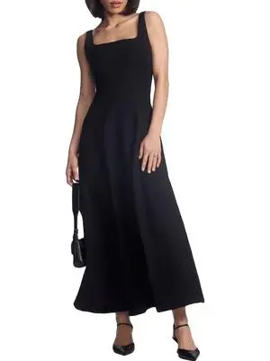 MAVI Woven Cotton A-line Dress - Black