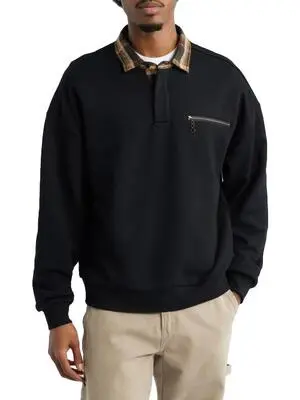 PLEASURES Town Polo Sweatshirt - Black