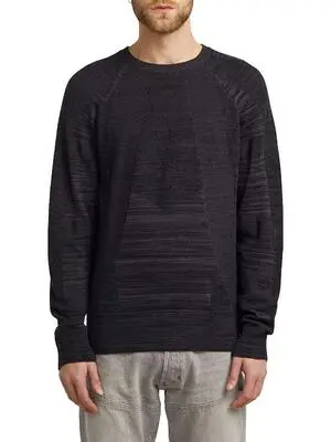 G-star Raw 3d Biker Textureblock Crewneck Sweater - Dark Black/asphalt