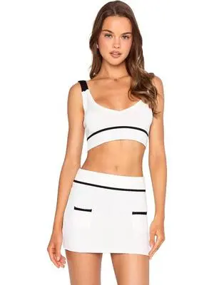 BEACH BUNNY Juliette Knit Tank - White/black Trim