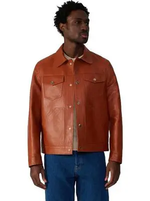FURNIQ UK Jude Leather Jacket Whiskey Brown