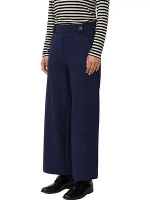 MASAI COPENHAGEN Mapaxora Cropped Wide Leg Pants - Navy Blazer