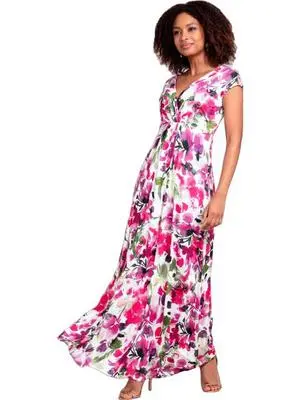 ALIE STREET LONDON Sophia Maxi Dress - Fuchsia Florals