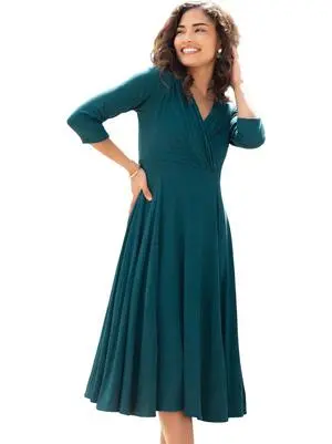 ALIE STREET LONDON Petite Annie Dress - Pine Green