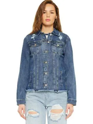 KANCAN Wilson Denim Trucker Jacket - Dark Wash