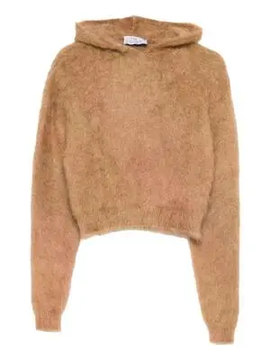 Giuseppe Di Morabito Ribbed-hem Cropped Hoodie - Brown