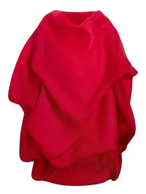 Khaite Kobe Draped Top Red