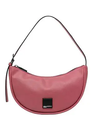Karl Lagerfeld Klj Logo Half-moon Shoulder Bag - Pink
