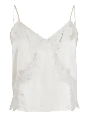 Fleur Du Mal Juliet Lace Silk Camisole - Vanilla