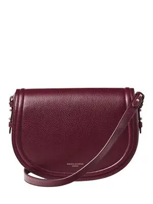 ASPINAL OF LONDON Leather Stella Cross-body Satchel - Burgundy