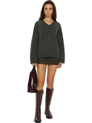 REFORMATION Beth Regenerative Wool V-neck - Green