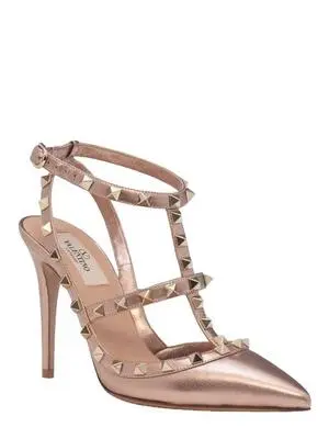 Valentino Garavani Rockstud Ankle Strap Pump - Rose