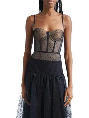Zimmermann Dot Point D'esprit Underwire Bodysuit - Black