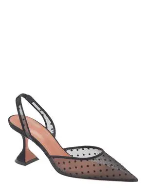 AMINA MUADDI Holli Swiss Dot Slingback Pump