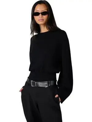 WEWOREWHAT Cropped Cotton-Wool Blend Crewneck Sweater