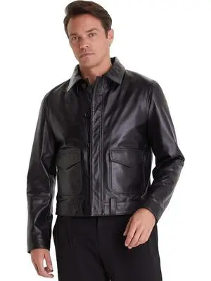 FURNIQ UK Hugo Leather Jacket - Black