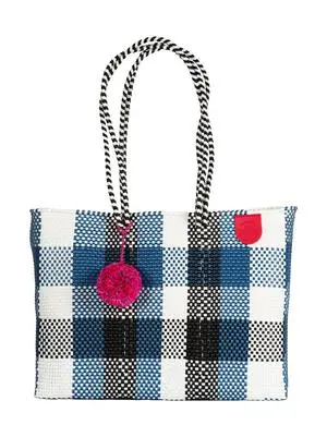 TIN MARIN Mykonos Woven Super Tote - Blue & White