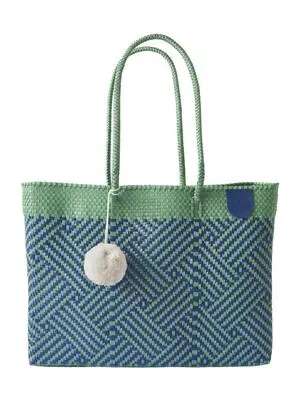 TIN MARIN Palmera Woven Super Tote - Teal