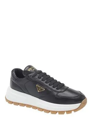 Prada Prax Leather Sneaker - Nero