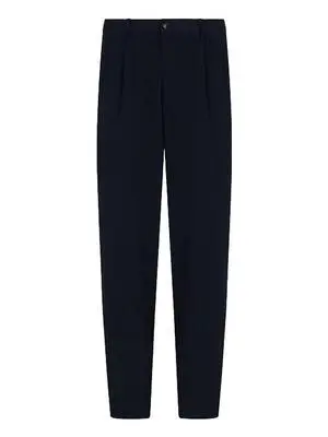 Giorgio Armani Virgin Wool Canneté Trousers - Navy