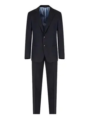 Giorgio Armani Manhattan Line Virgin-wool Single-breasted Suit - Navy