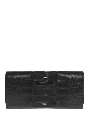 Perrin La Parisienne Croc Glove Clutch - Black