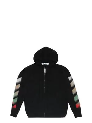 Off-White Diag Brushed Zip Hoodie - Black