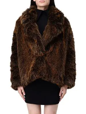 SEMICOUTURE Fur Coat - Brown